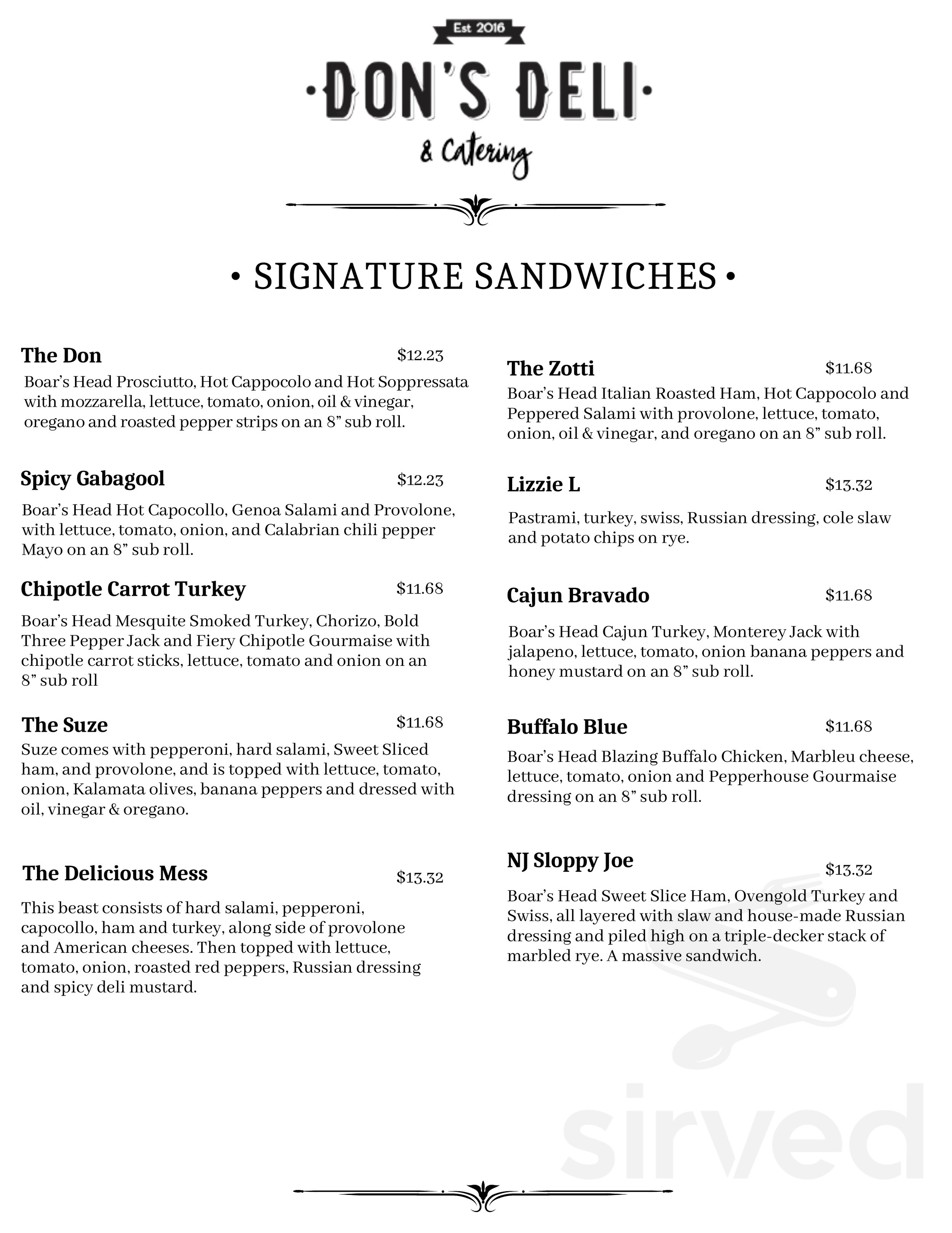 Don's Deli - Eatery & Market menu in Beaver, Pennsylvania, USA