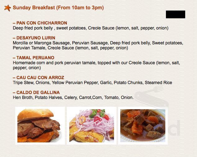 Pisco Sour Restaurant & Lounge menu in Aurora, Colorado, USA