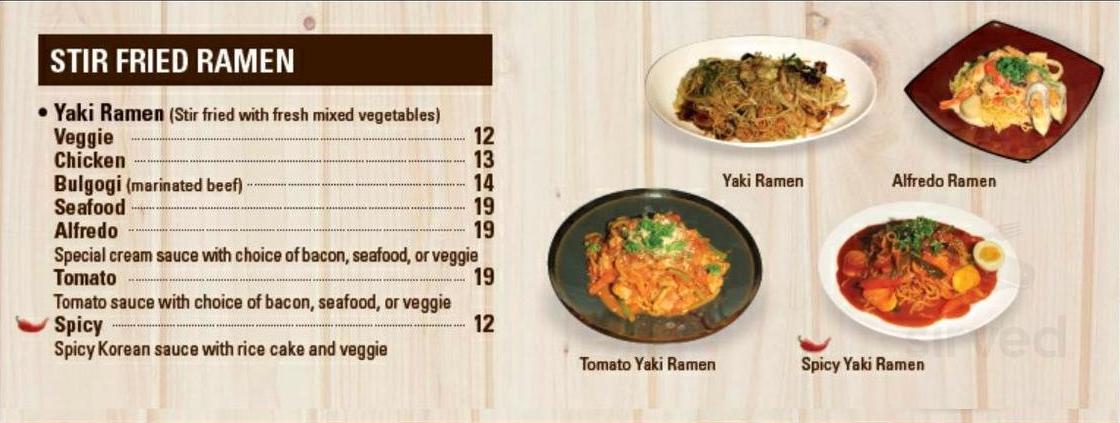 Tokai Ramen menu in Moncton, New Brunswick, Canada