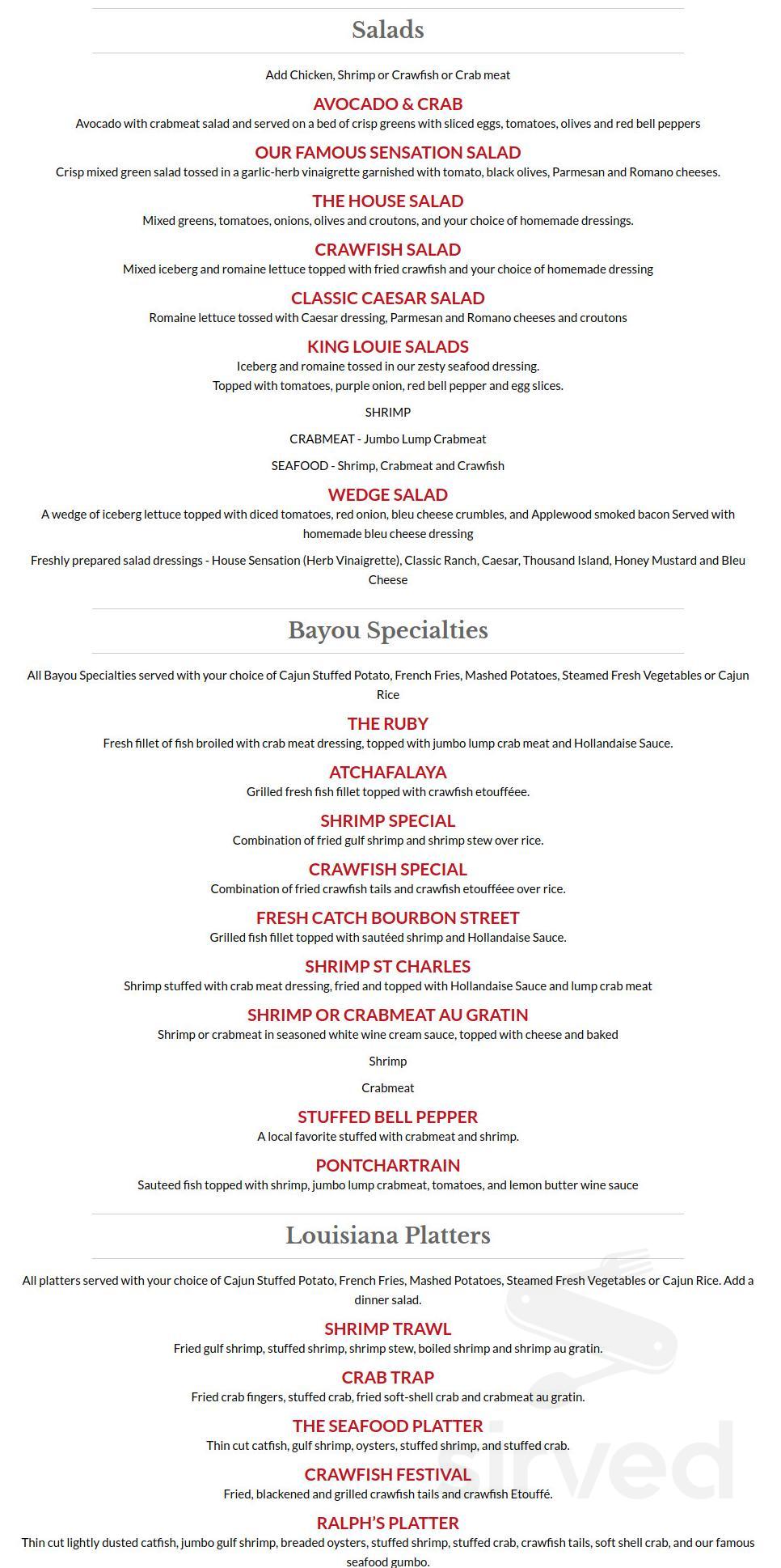 Ralph and Kacoo's menus in Spanish Fort, Alabama, United States