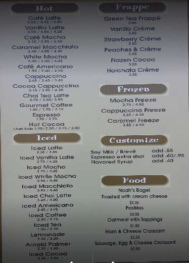 Drinx menu in Downey, California, USA