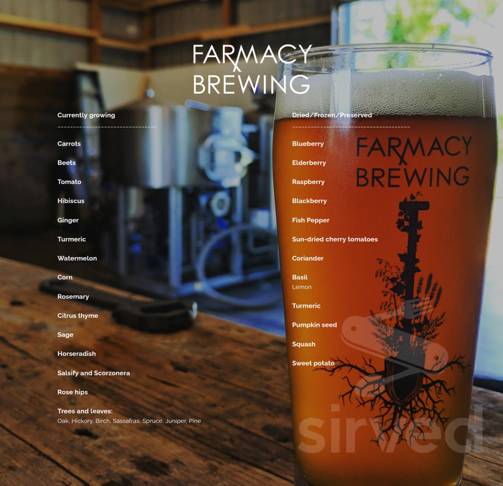 Farmacy Brewing menu in Reisterstown, Maryland, USA