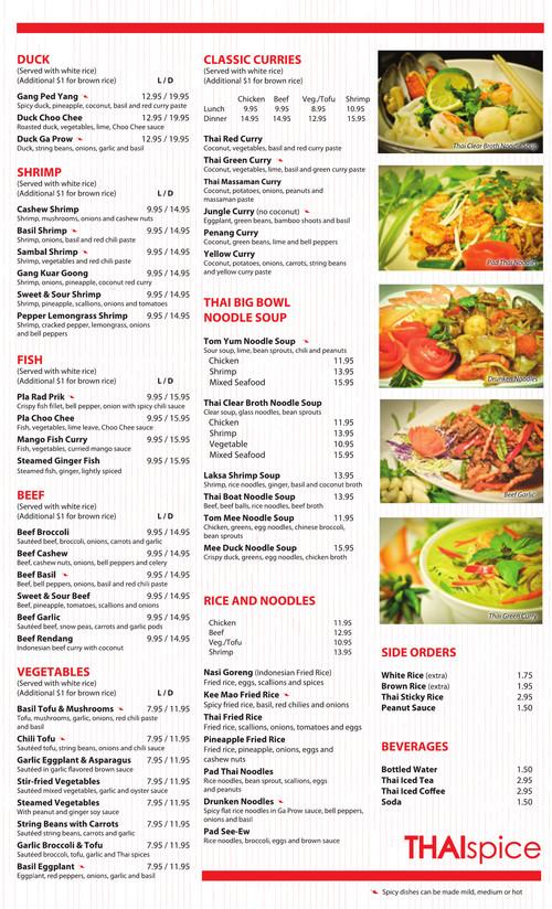 Thai Spice menu in Norwalk, Connecticut, USA