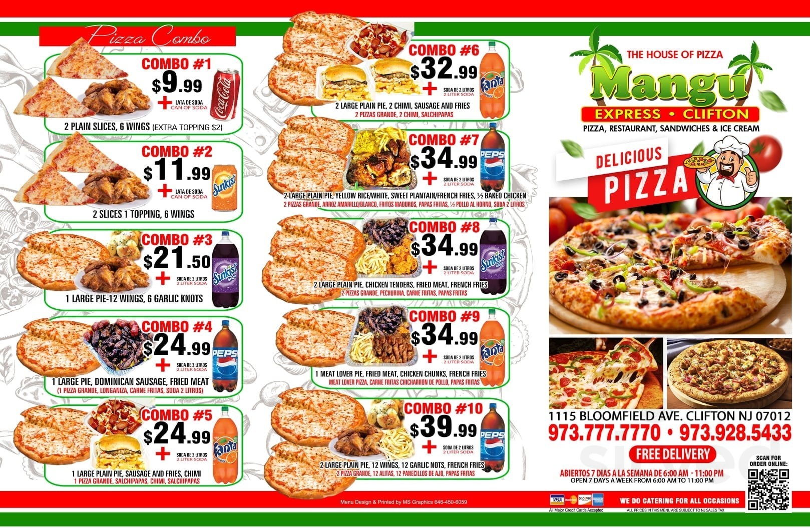 Menu - Clifton NJ's El Mangu Express Clifton | Sirved