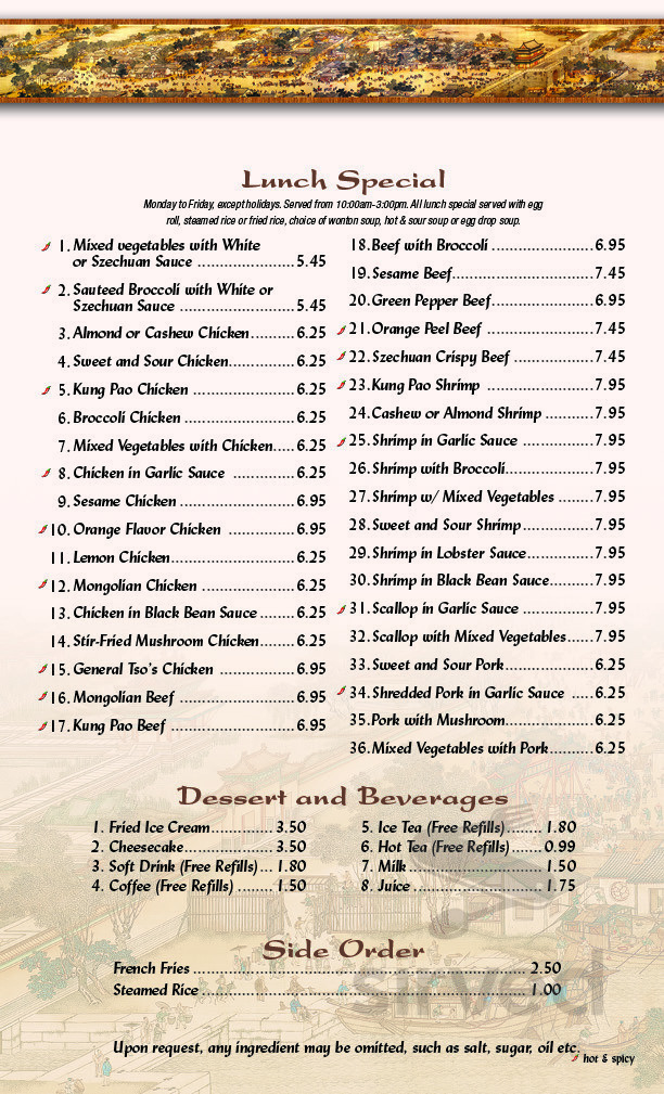 Snow Dragon Chinese Restaurant menu in Ephraim, Utah, USA