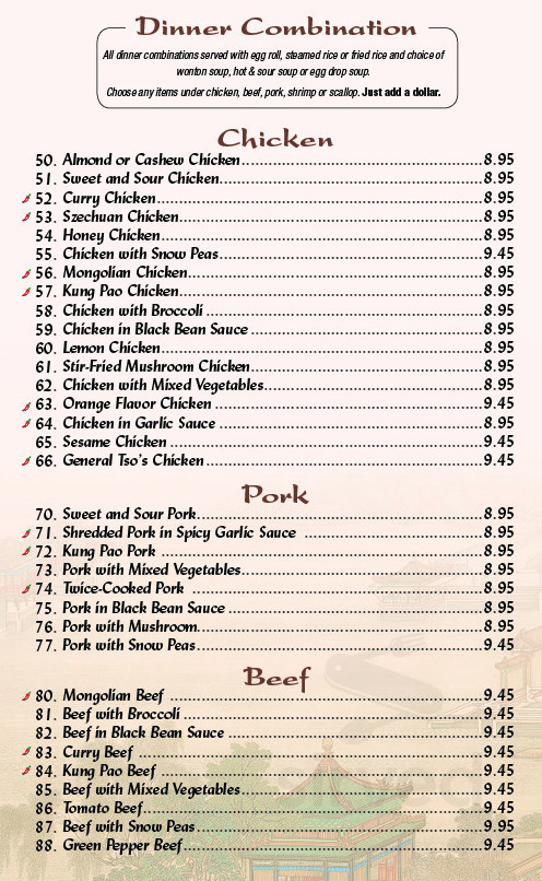 Snow Dragon Chinese Restaurant menu in Ephraim, Utah, USA