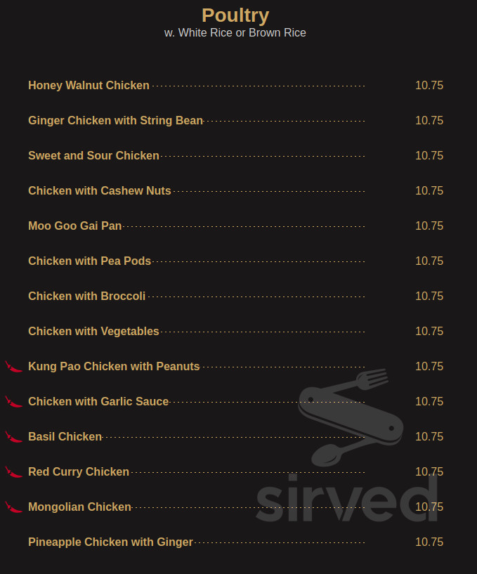 Orient Pearl menu in Epping, New Hampshire, USA
