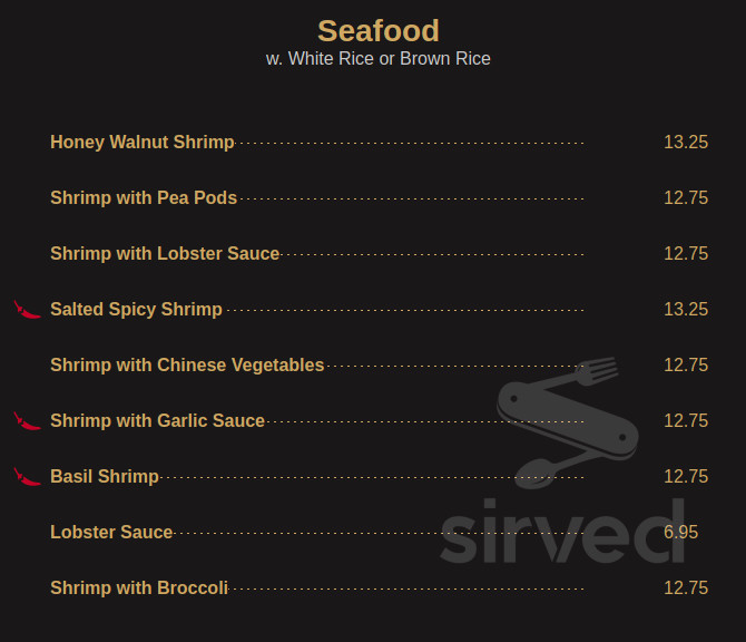 Orient Pearl menu in Epping, New Hampshire, USA