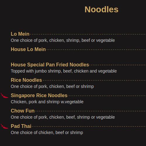 Orient Pearl menu in Epping, New Hampshire, USA