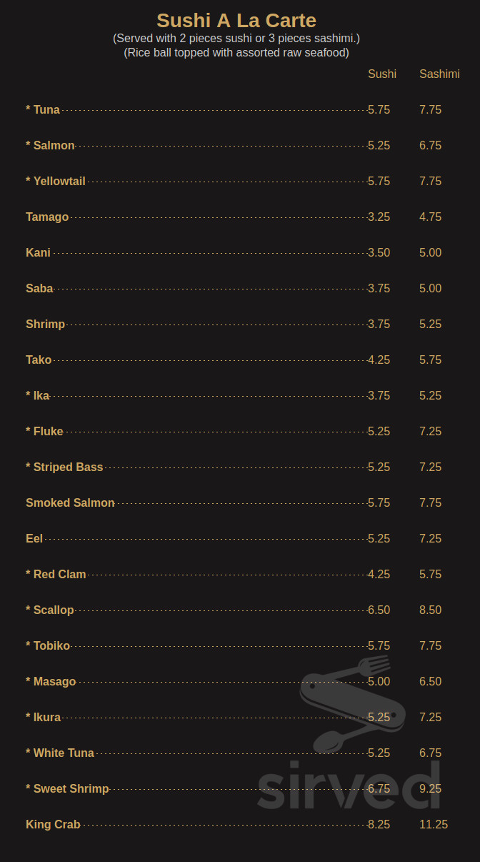 Orient Pearl menu in Epping, New Hampshire, USA