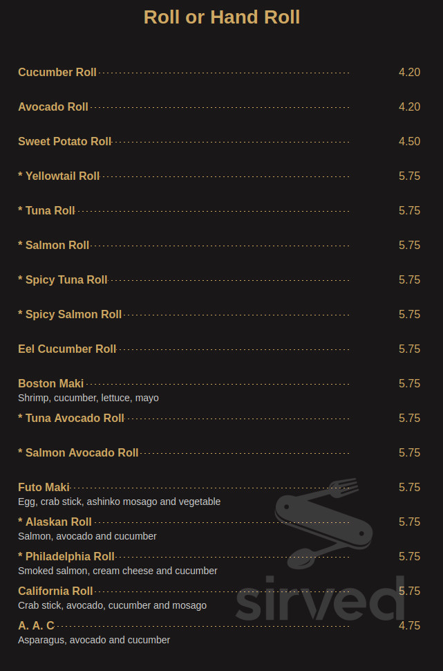 Orient Pearl menu in Epping, New Hampshire, USA