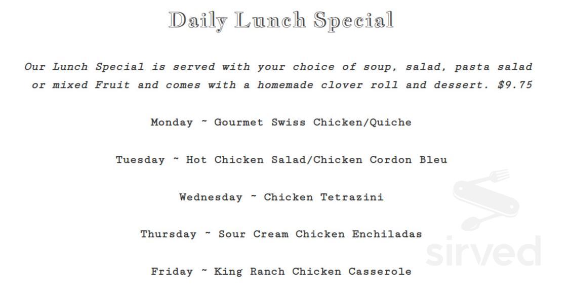 Menu for Harmony House in Muskogee, OK | Sirved