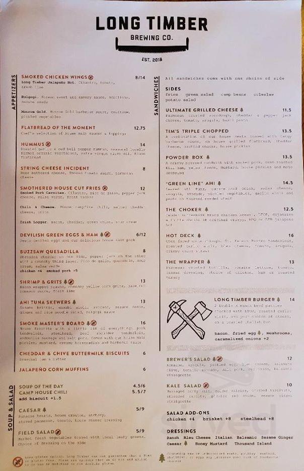 Long Timber Brewing menus in Monroe, Oregon, United States