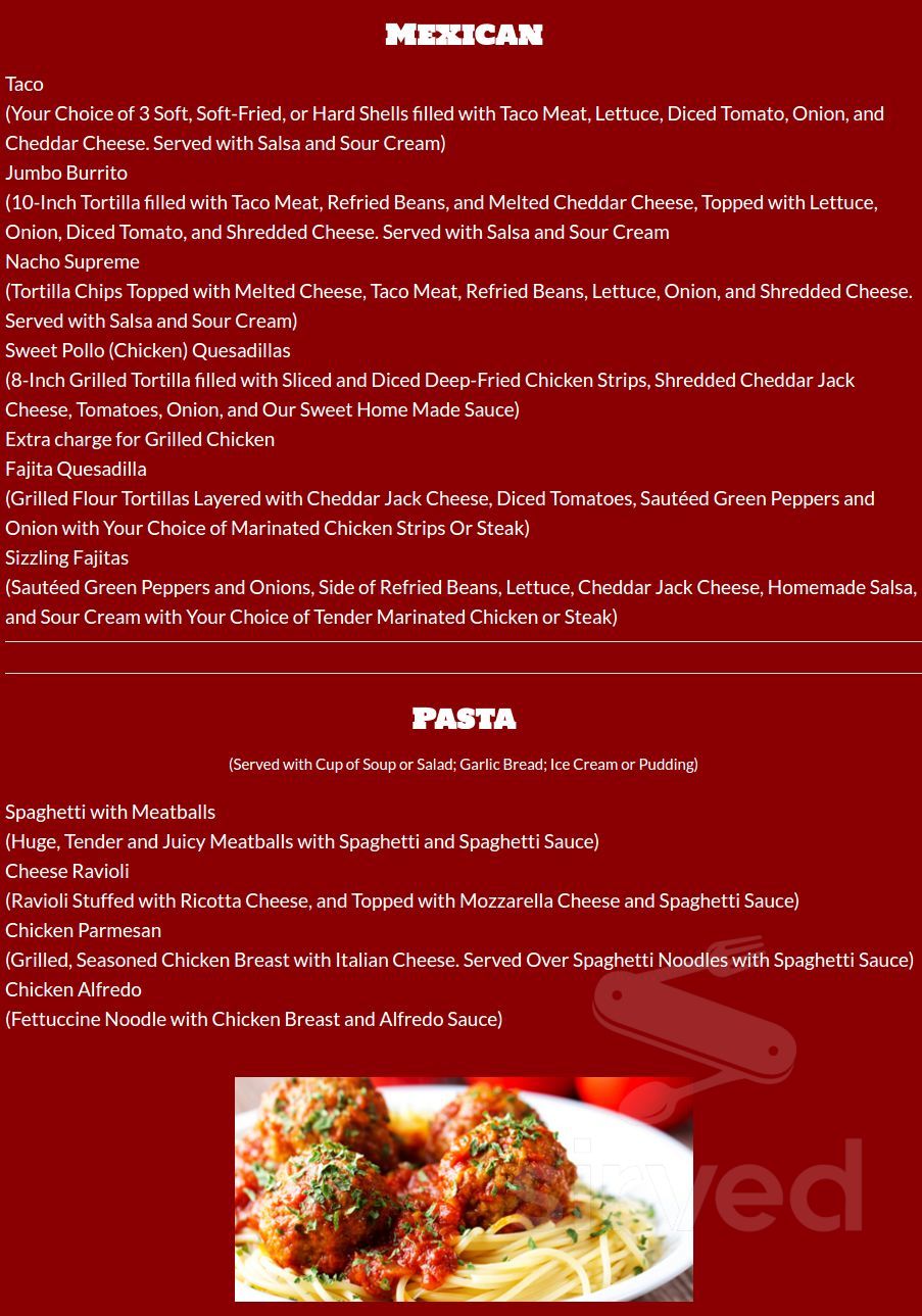 Menu - Knoxville IL's Knoxville Bar And Grill | Sirved