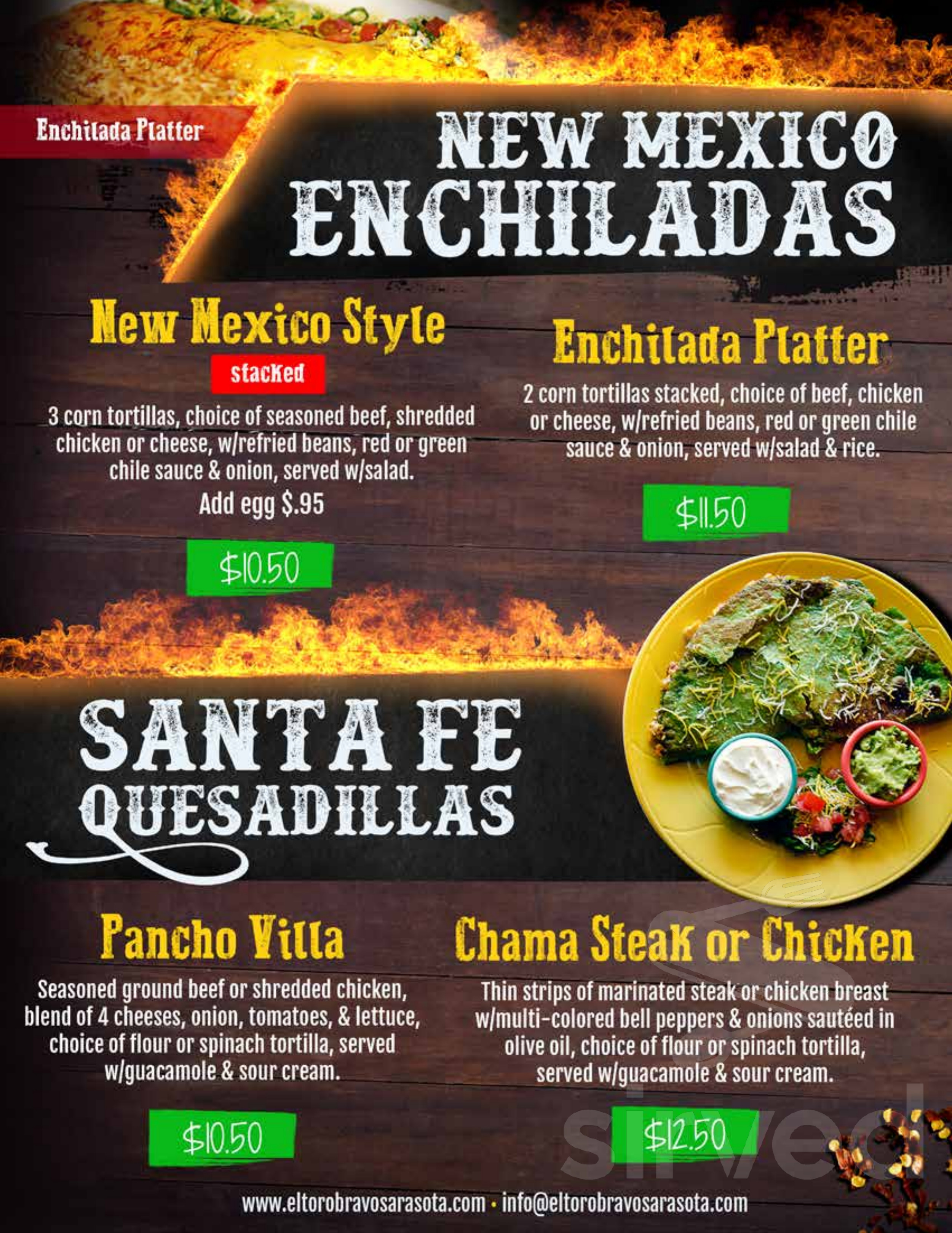 El Toro Bravo Restaurant menu in Sarasota, Florida, USA