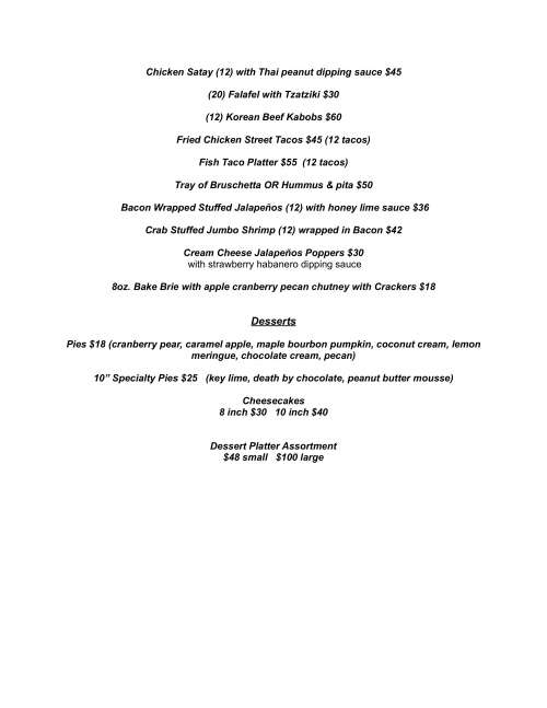 The Cluckin' Cafe & Culinary Institute menu in Pittsford, Vermont, USA