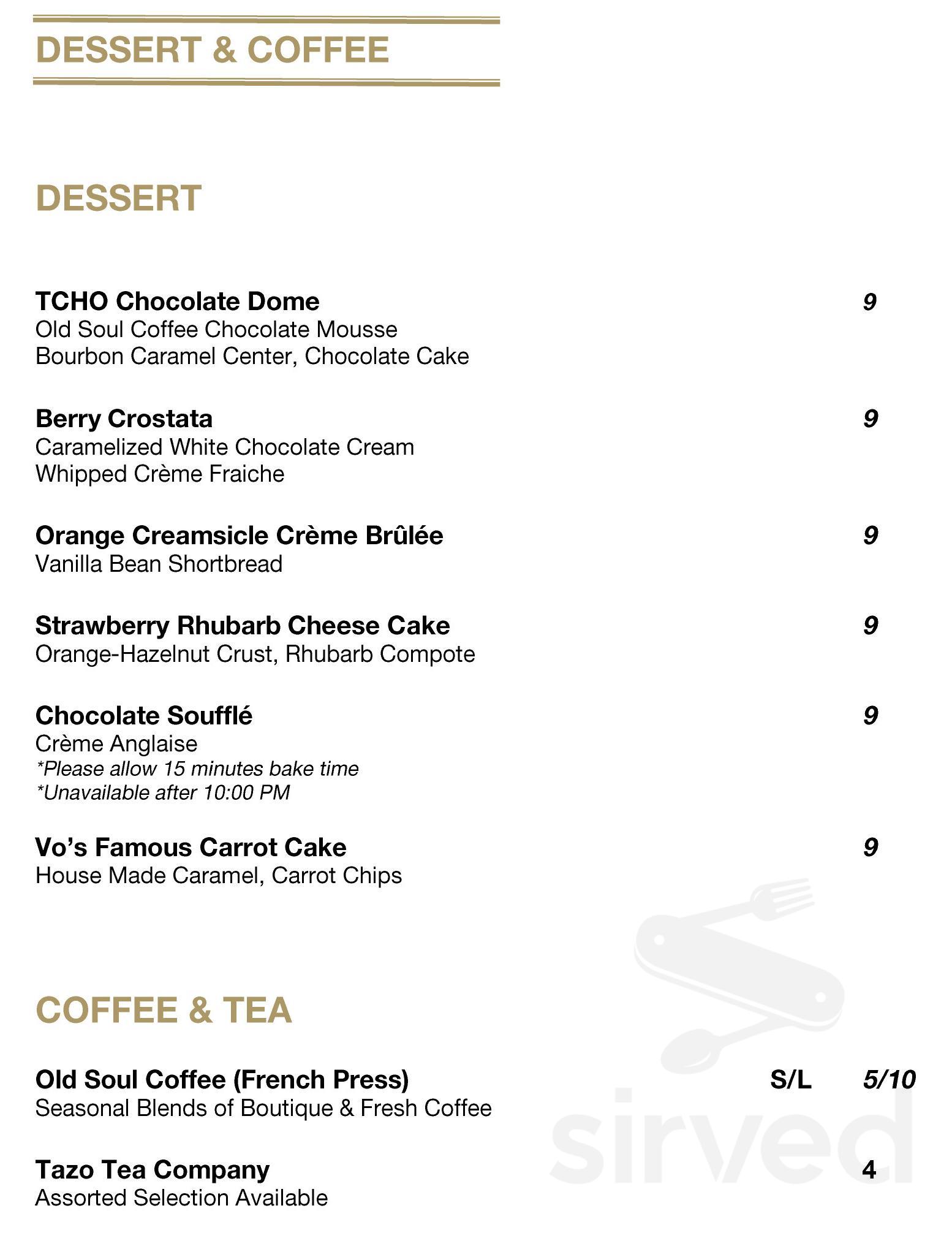 Menu for Dawson's Steakhouse in Sacramento, California, United States
