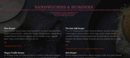 Menu for Plae Bistro in Green Bay, WI | Sirved