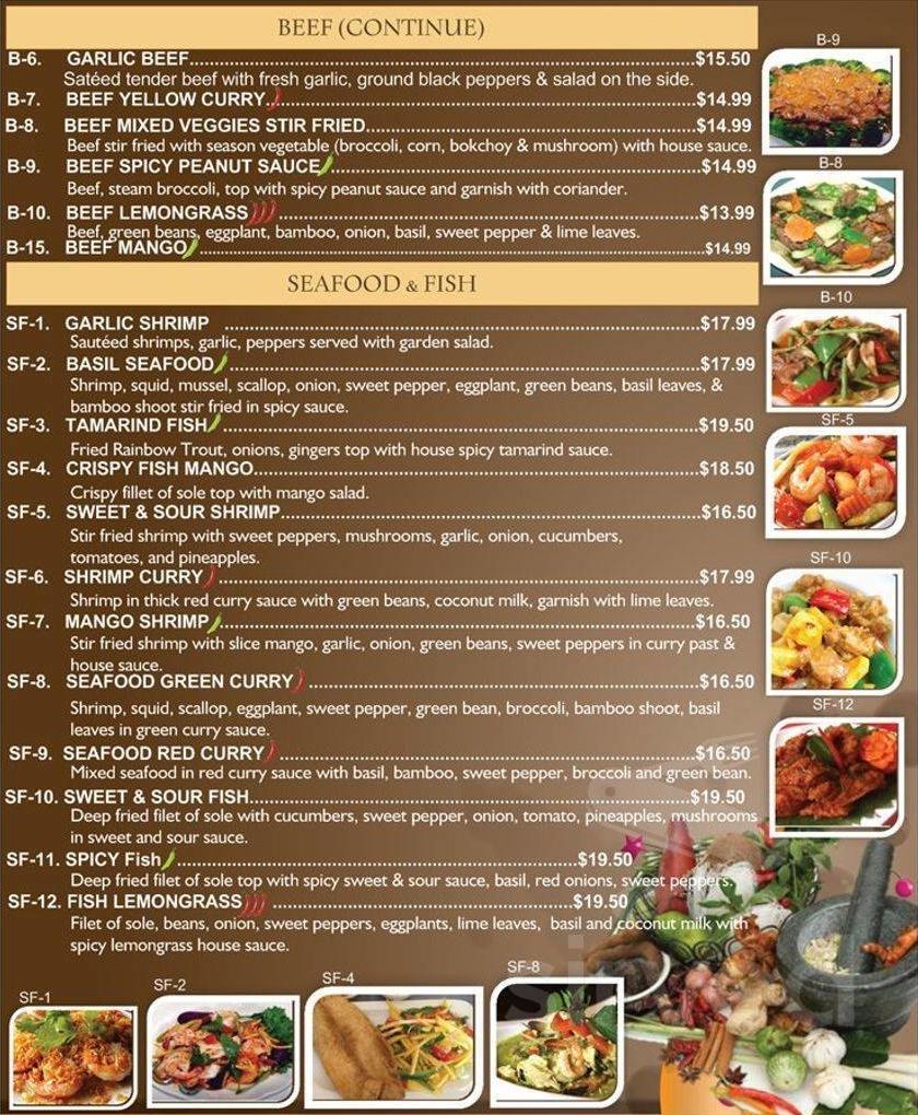 Apsara Angkor Cuisine Restaurant menu in Kingston, Ontario, Canada