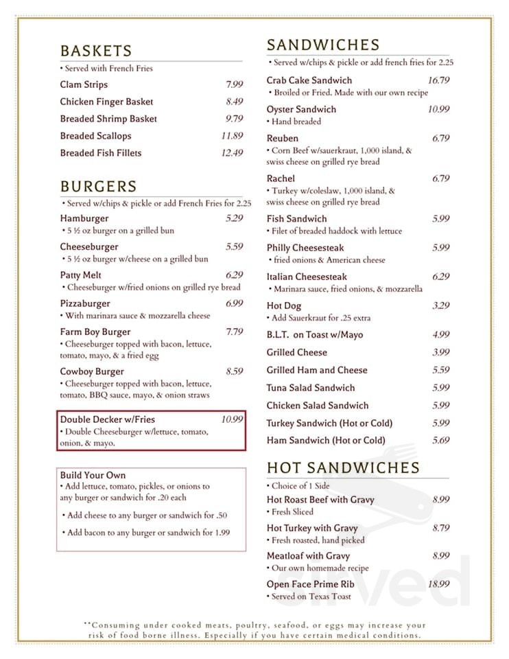 Graybill's Route 30 Diner & Dairy menus in Abbottstown, Pennsylvania ...