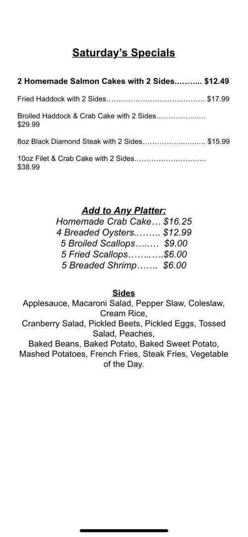 Graybill's Route 30 Diner & Dairy menu in Abbottstown, Pennsylvania, USA