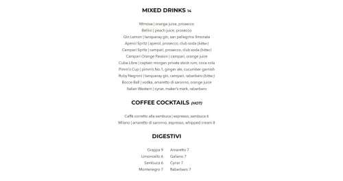Pizzeria Omaggio menu in Charlotte, North Carolina, USA