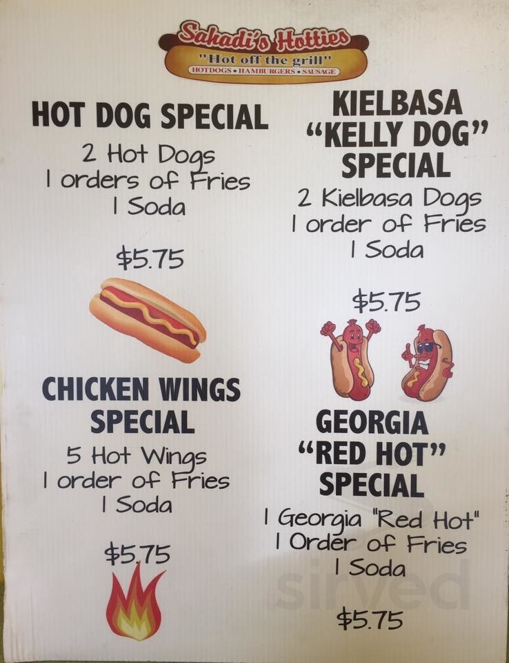 Sahadi's Hotties menu in New Britain, Connecticut, USA