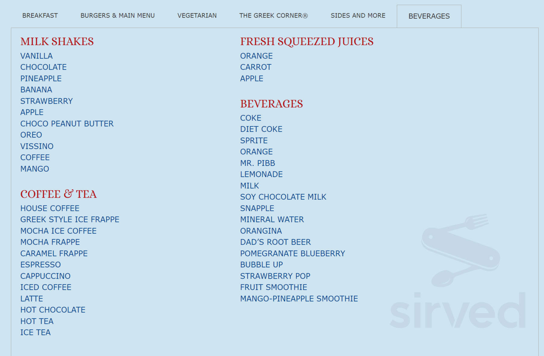 Astro Burger menu in Los Angeles, California, USA