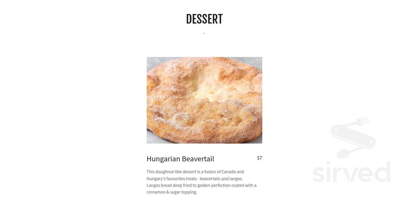 Menu - Bethany ON's The Hungry Hungarian | Sirved