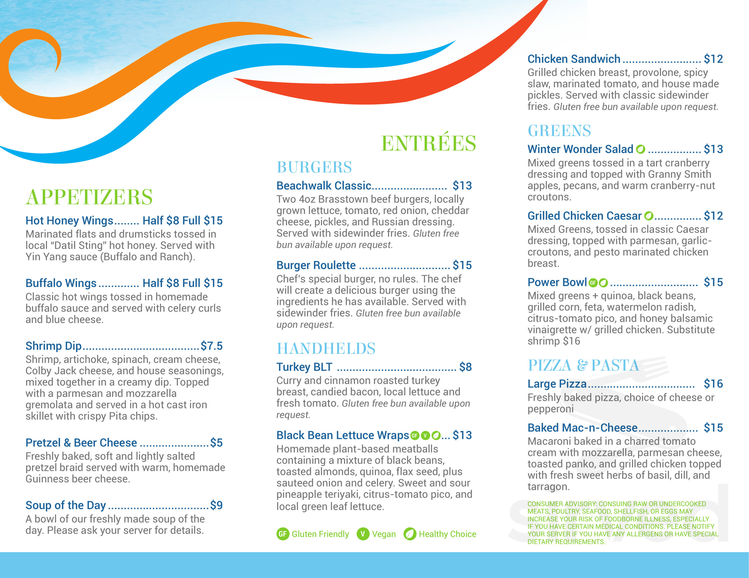 Beachwalk Clubhouse menu in St Johns, Florida, USA