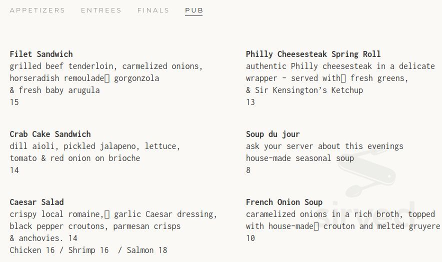 Pleasant Valley Inn menu in Bath, New York, USA