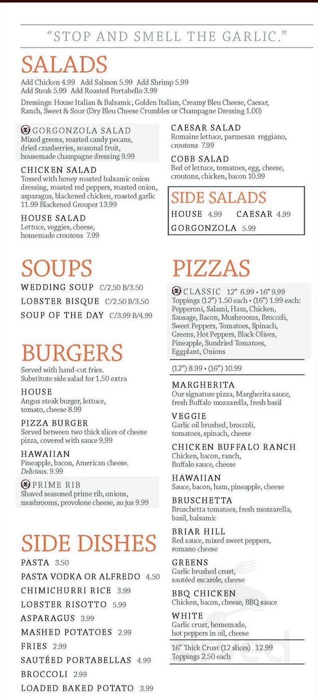 Margherita's Grille menu in Girard, Ohio, USA