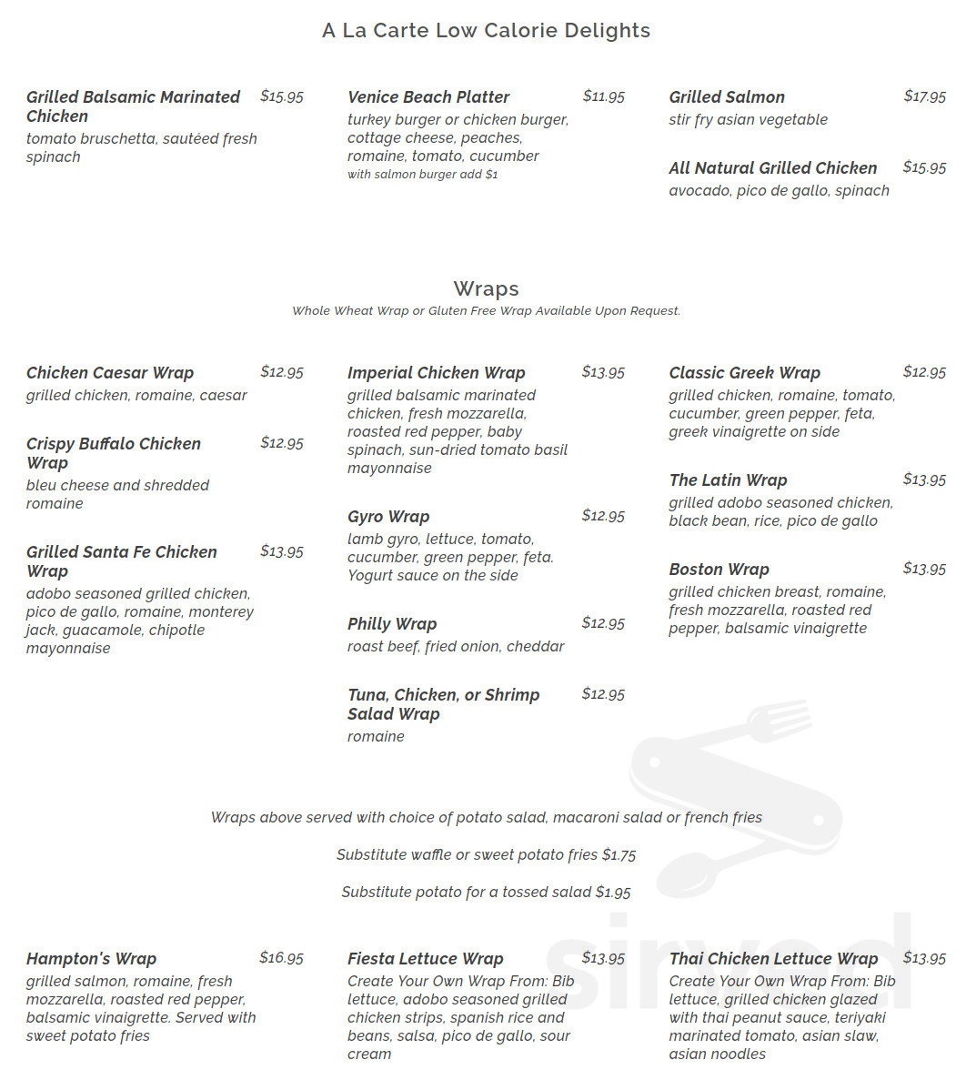 Imperial Diner menu in Freeport, New York, USA