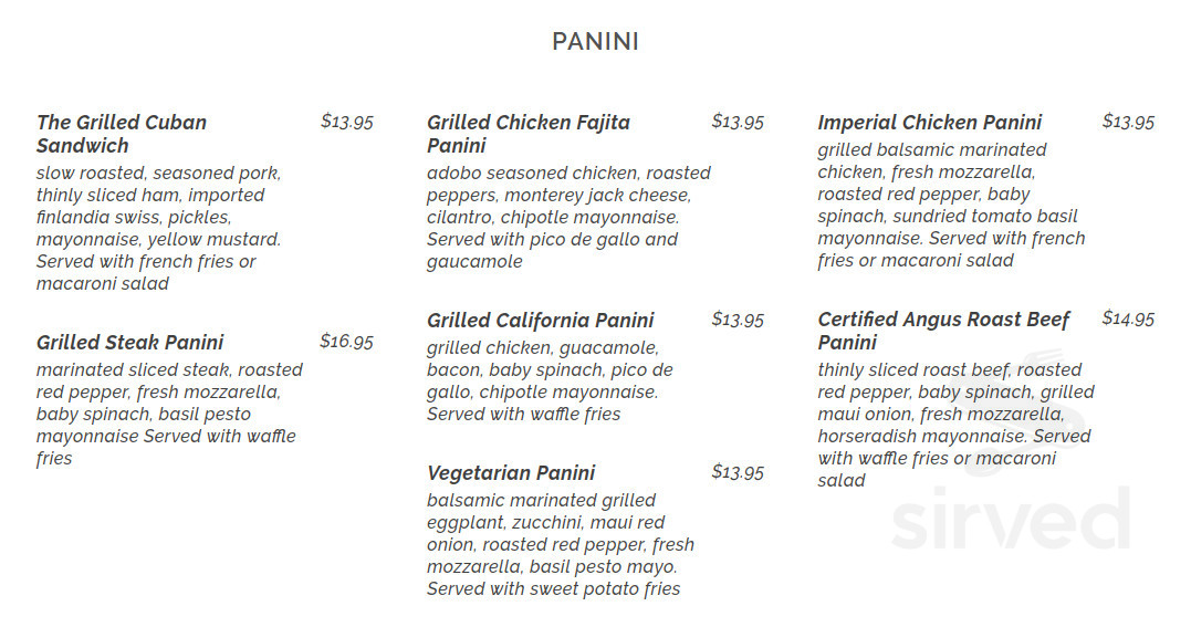 Imperial Diner menu in Freeport, New York, USA