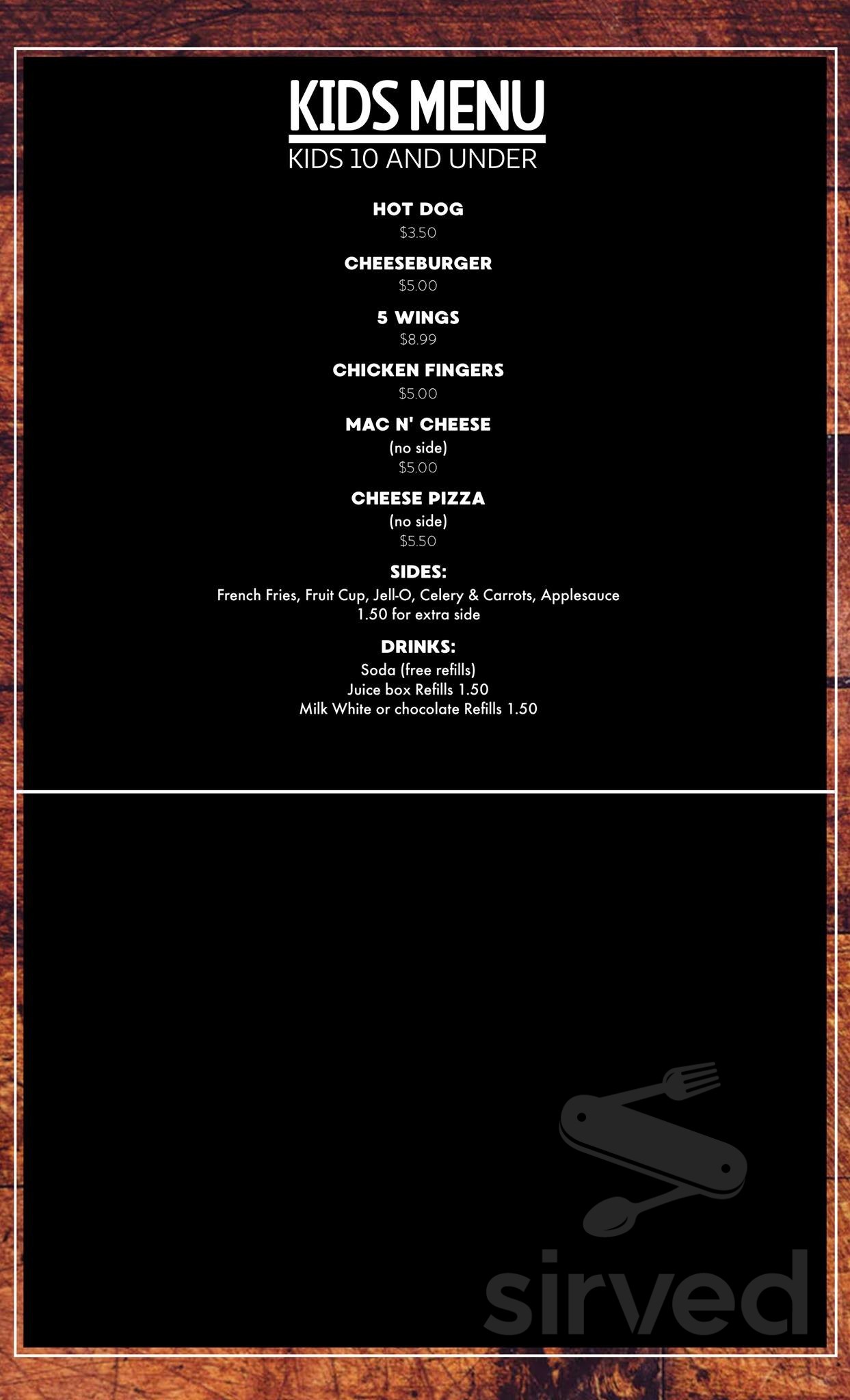 Pitt Stop Pub menus in Mercer, Pennsylvania, United States