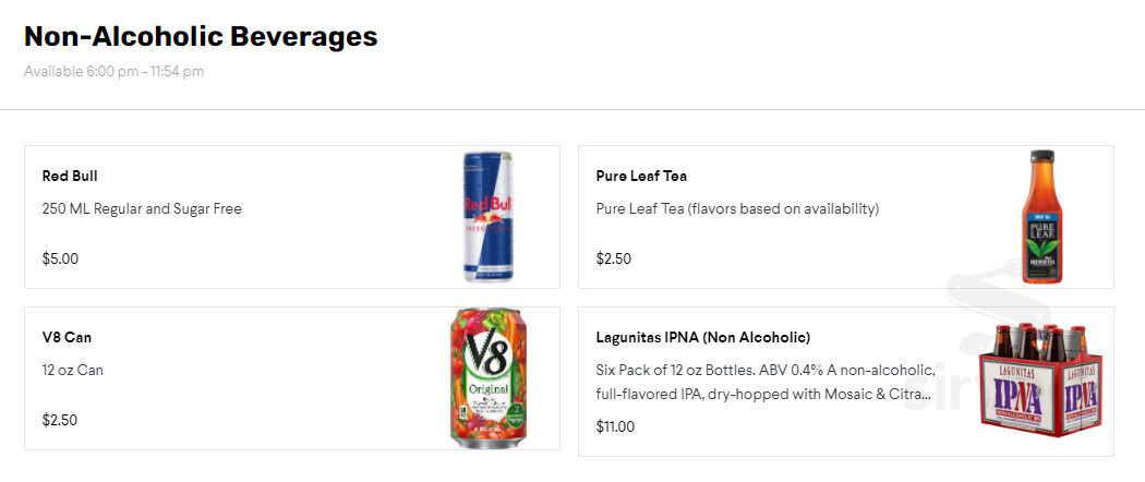 Fallout menu in Richmond, Virginia, USA