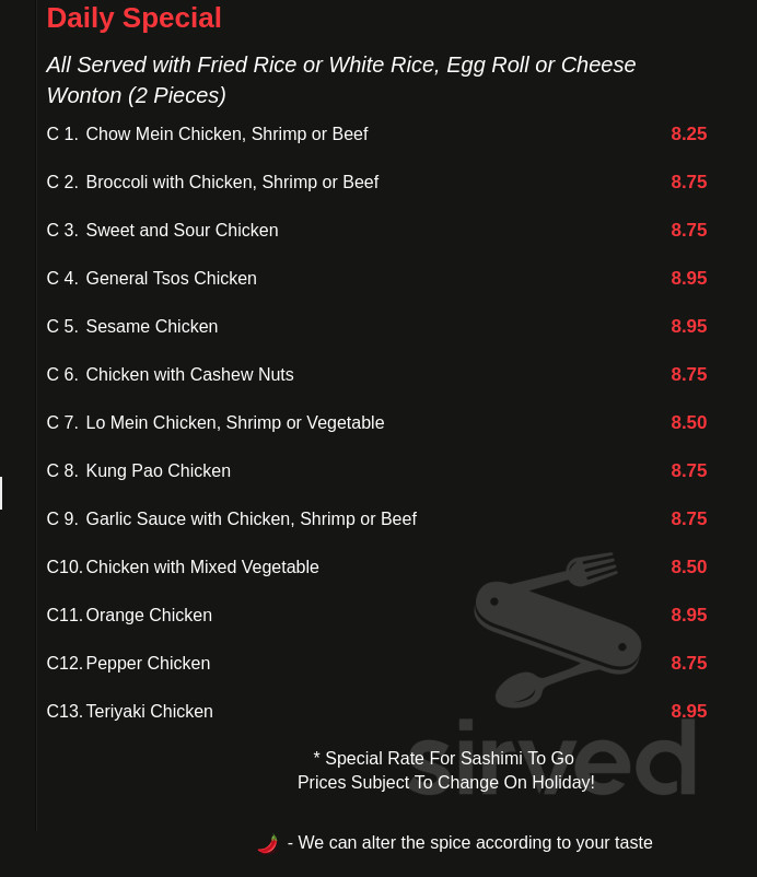 Joy Kitchen menu in Andover, Minnesota, USA