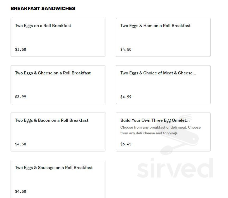 Hometown Deli menu in Fishkill, New York, USA