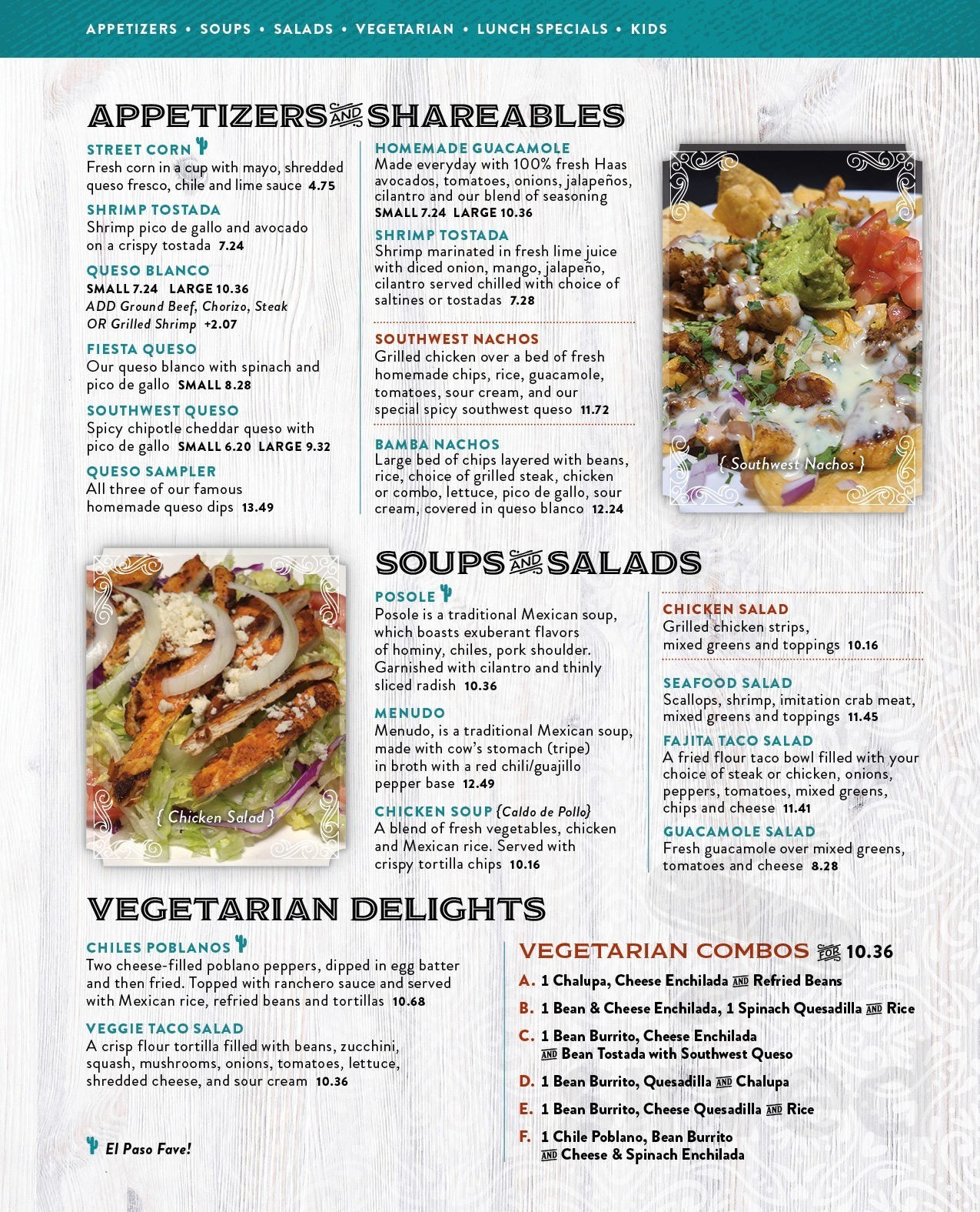 El Paso Mexican Bar & Grill menu in Tulsa, Oklahoma, USA