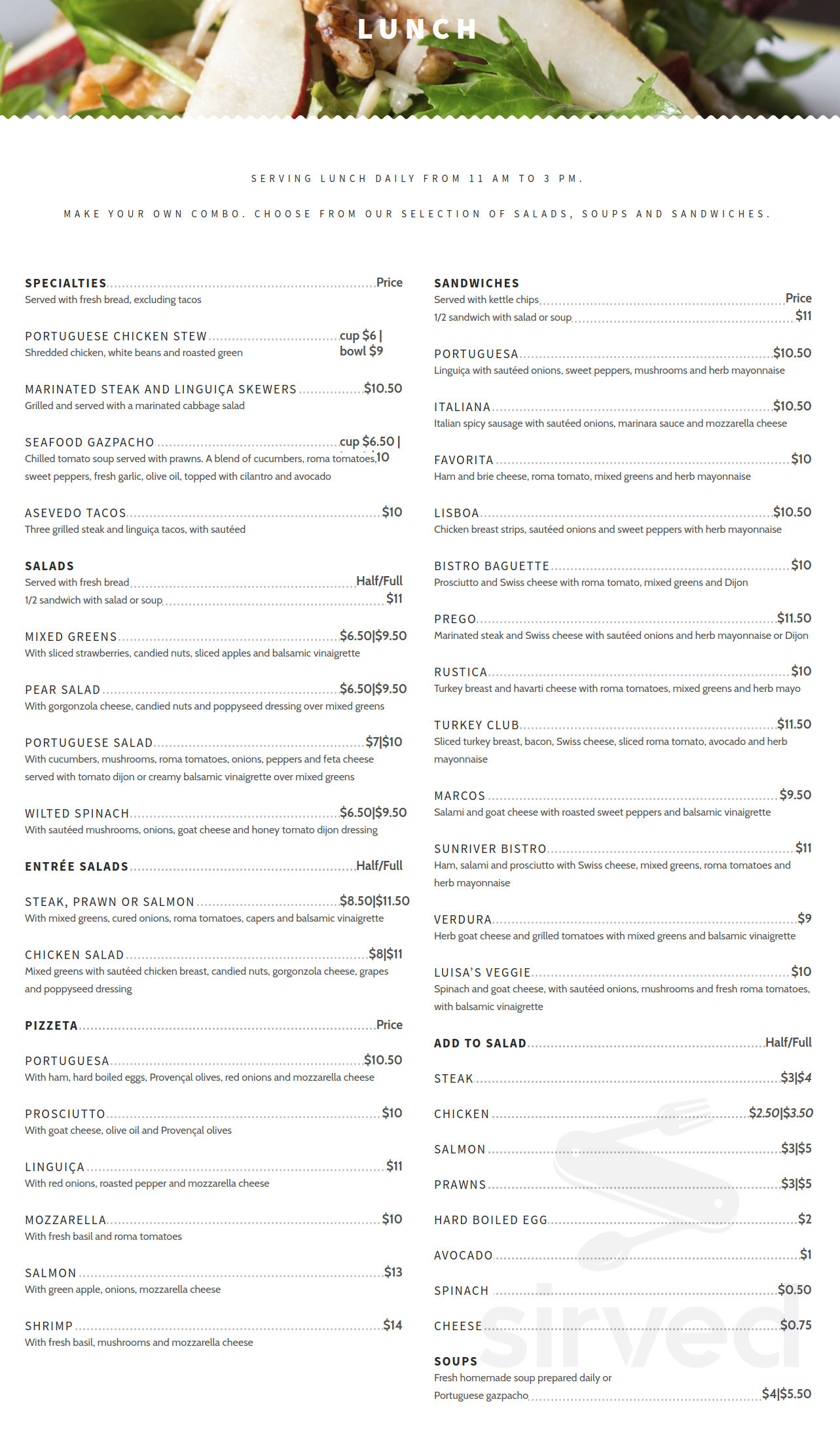 Sintra Restaurant menus in Bend, Oregon, United States