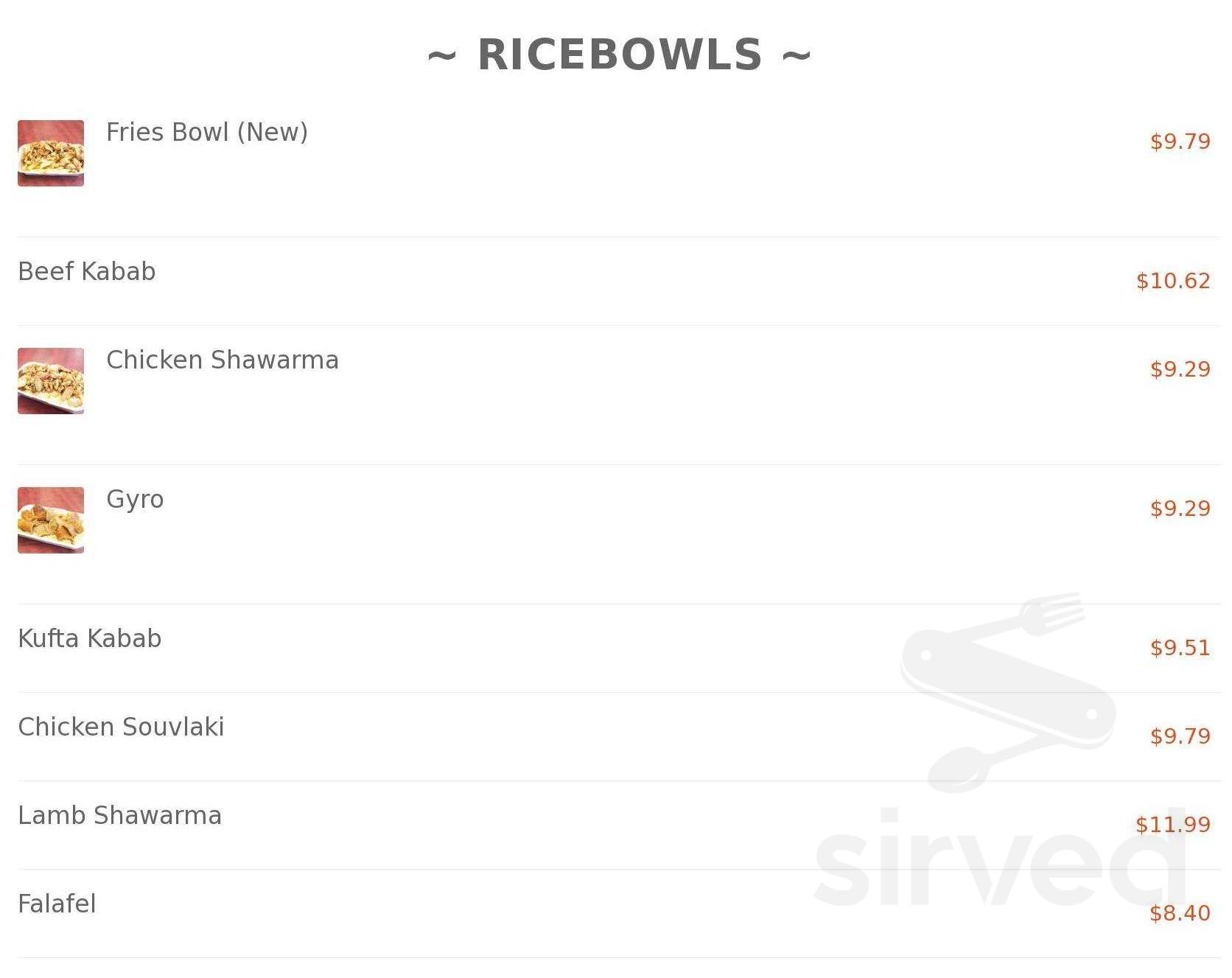 Menu - London ON's Babaz Shawarma LONDON | Sirved