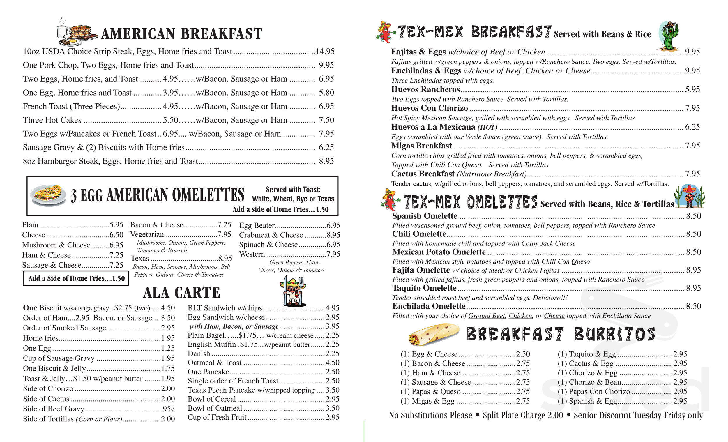 Don Pancho's Tex-Mex Cafe menu in Alliance, Ohio, USA