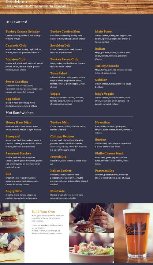 Brooklyn Deli menu in Spokane, Washington, USA