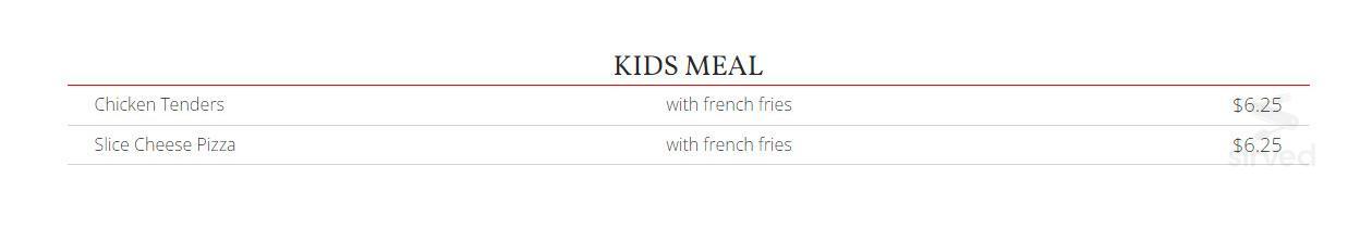 Ocean Bites menu in Ocean City, Maryland, USA