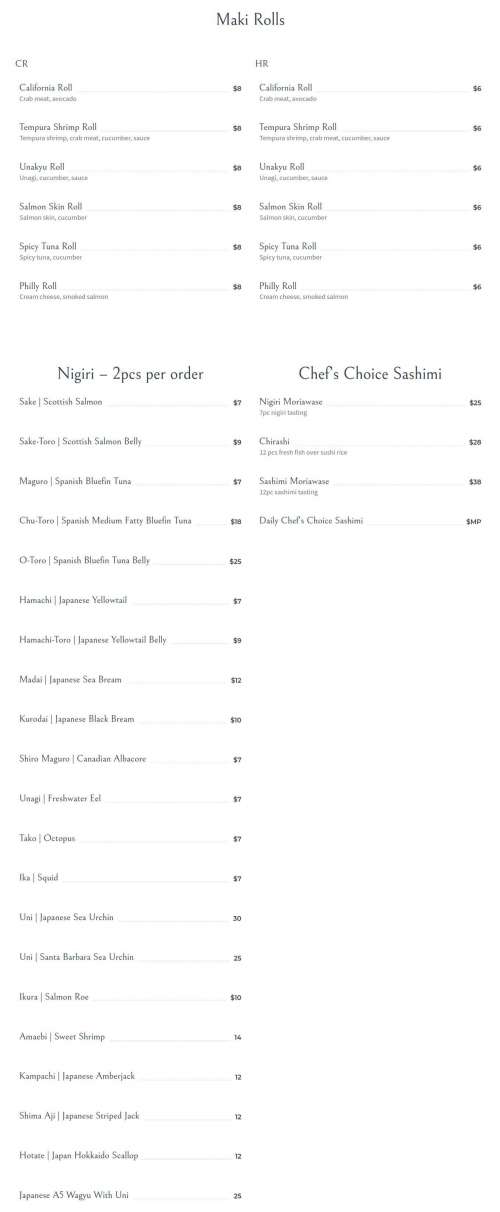 Fujiya menu in Elk Grove, California, USA