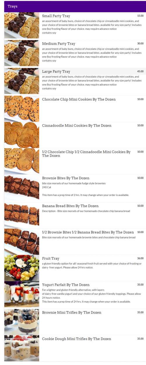 Cinnaholic menu in Evanston, Illinois, USA