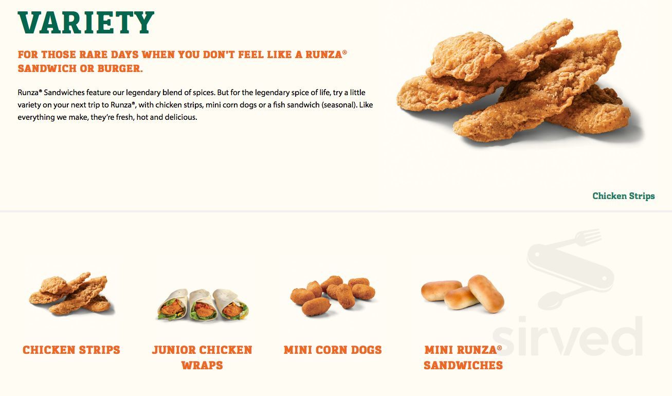 Menu - Omaha NE's Runza Restaurant | Sirved