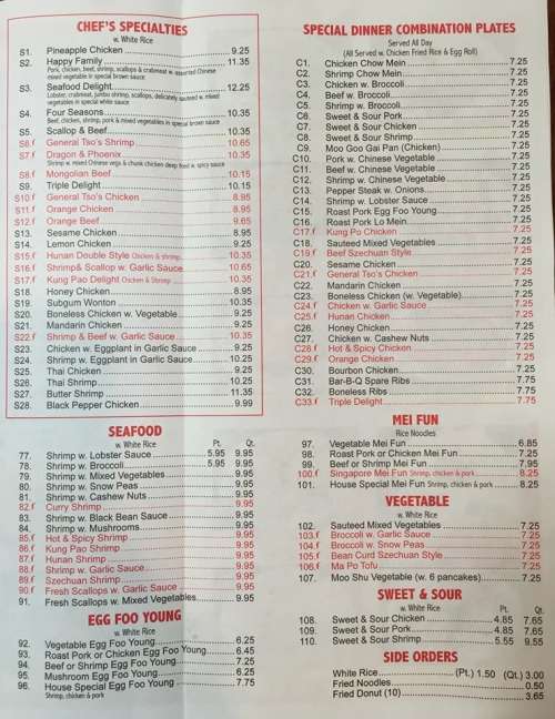 Red Apple Chinese Restaurant menu in Harahan, Louisiana, USA