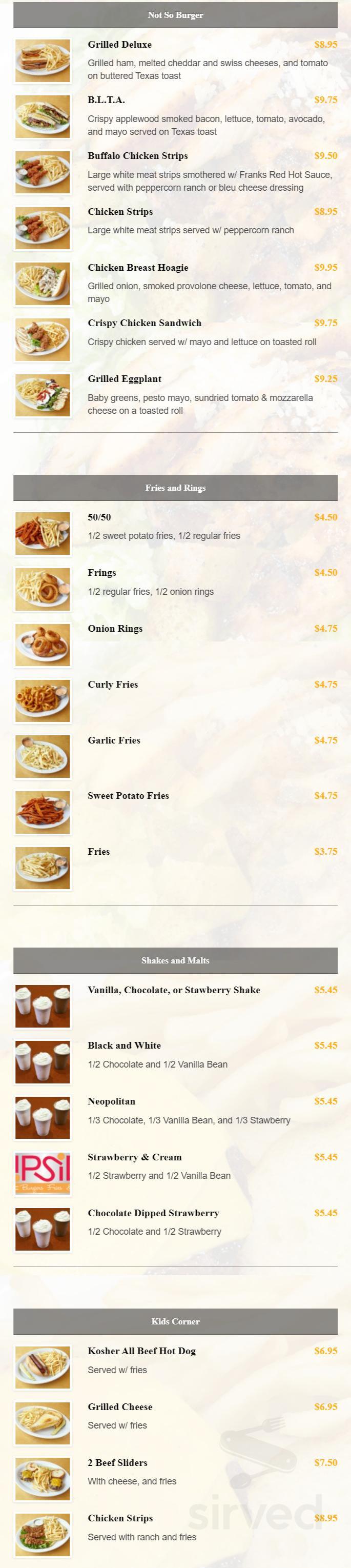 Menu - Oakland CA's Flipside Burgers, Fries and Shakes | Sirved