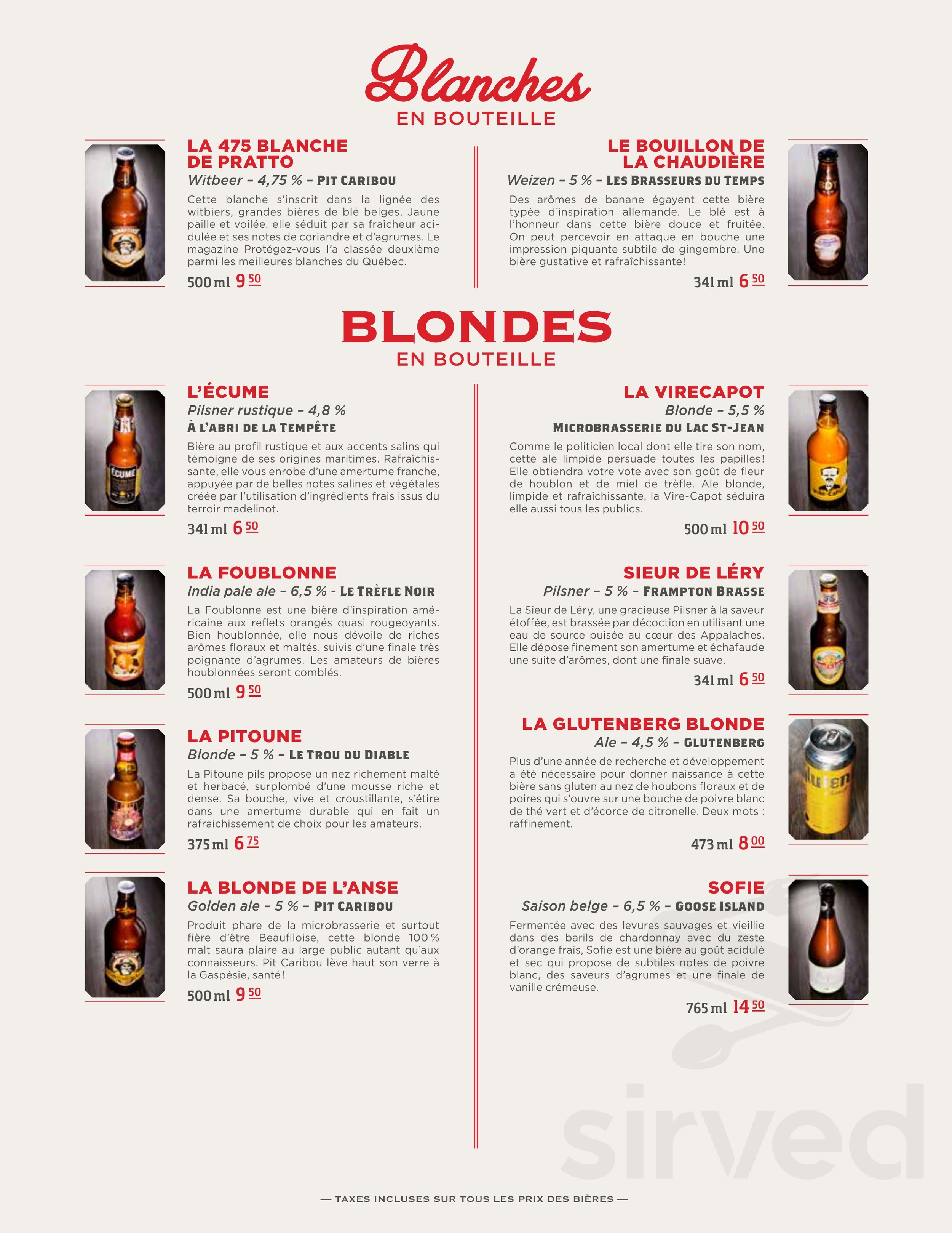 Les Maltcommodes (Resto par Brasserie MaltCo) menus in Québec, Quebec, Canada